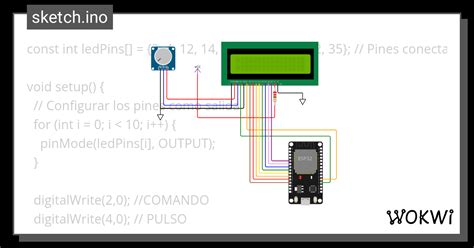 Lcd Esp 32 8 Bits Wokwi ESP32 STM32 Arduino Simulator