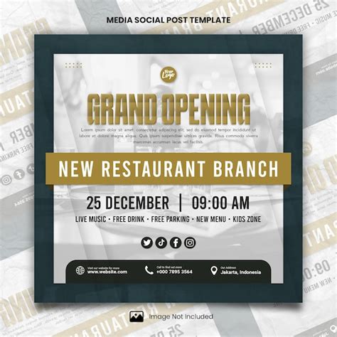 Premium Psd Grand Opening New Restaurant Media Social Post Template