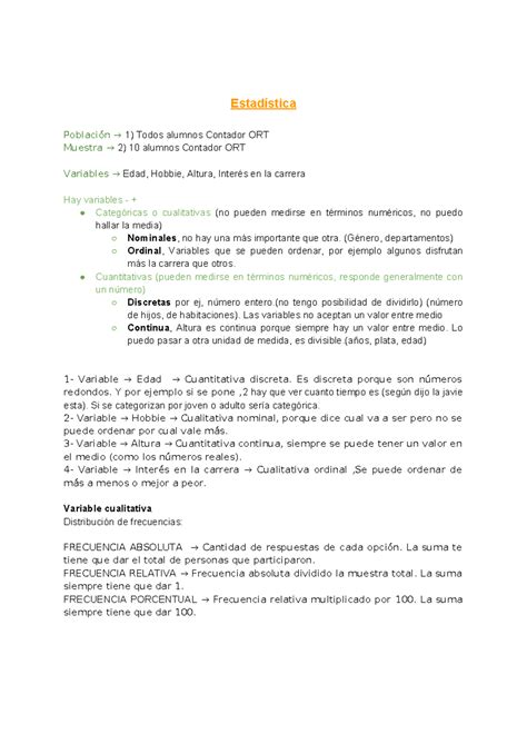 Principios de Estadística Estadística Población Todos alumnos Contador ORT Muestra