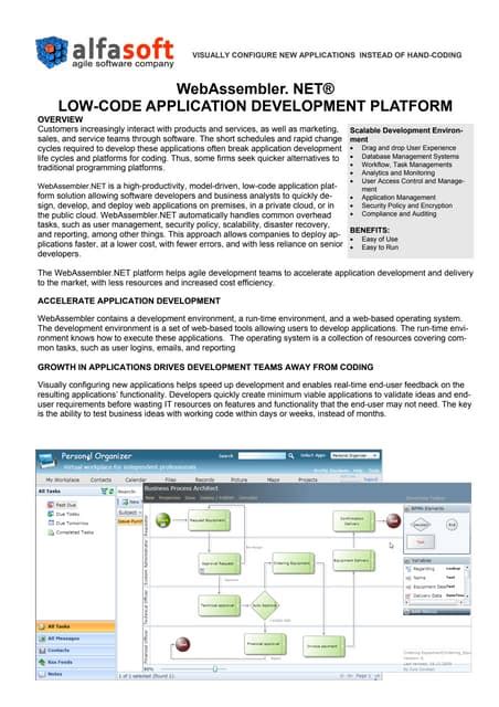 Webassemblernet® Business Process Management System Pdf Operating