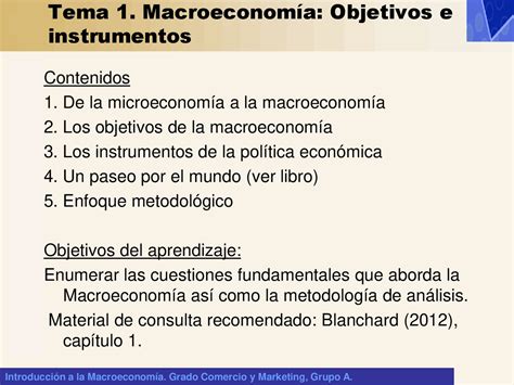 Macroeconomía Objetivos E Instrumentos Apuntes De Matemáticas Docsity