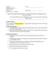 CISP Project Docx Fall Name Assigned Due Project Babe