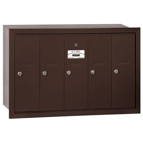 Salsbury 4b Vertical Mailbox 5 Doors Recessed Mounted Bronze Usps