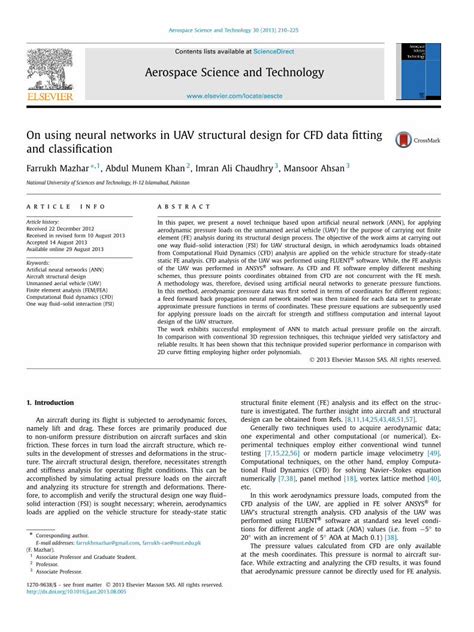 pdf on using neural networks in uav structural design for cfd data