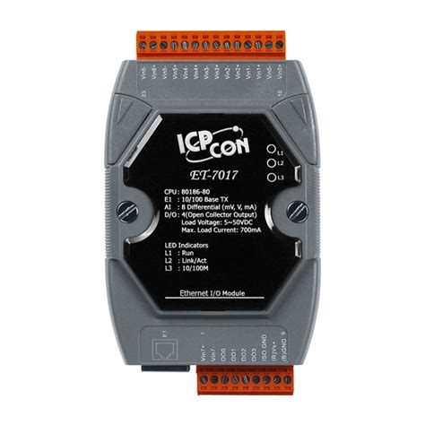 Et 7017 Cr ⇒ Digital Analog I O Module Modbus Tcp Icpdas Europe