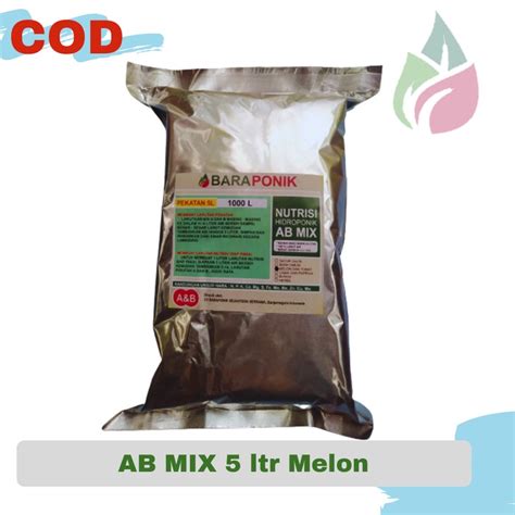 Jual Promo Ab Mix Nutrisi Hidroponik Buah Melon Pekatan 5 Ltr Baraponik