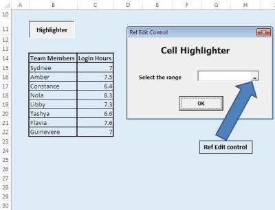 Return The Cells Referenced By User Using Refedit Control Of Userform In Microsoft Excel