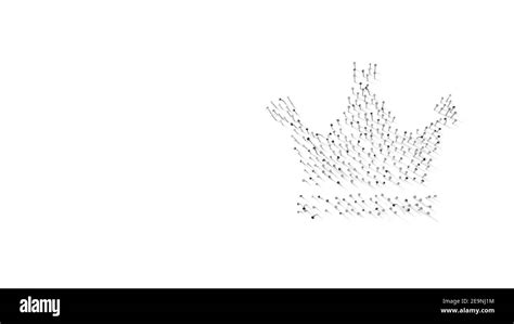 3d Rendering Of Nails In Shape Of Symbol Of Crown With Three Tips With Shadows Isolated On White