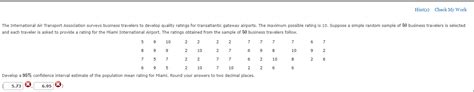 Solved Hint S Check My Work The International Air Transport Chegg