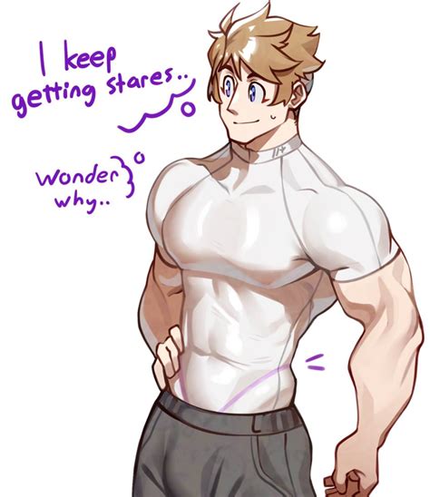 Rule 34 Bara Big Chest Big Pecs Blonde Hair Blue Eyes Compression