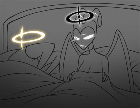 Rule 34 Adam Hazbin Hotel After Sex Angel Angel Humanoid Angele Darliing Bed Blush Breasts