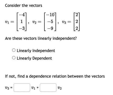 Solved Consider The Vectors