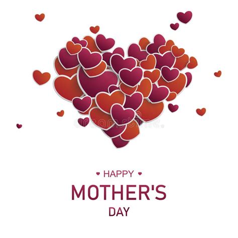 Happy Mothers Day Hearts Cover Stock Vector Illustration Of Text