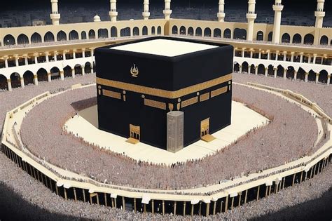 Premium Photo Makkah Kaaba Muazzama Vactor Art Illastration Of Khana Kaba