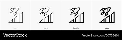 Advancement Icon Thin Light Regular And Bold Vector Image