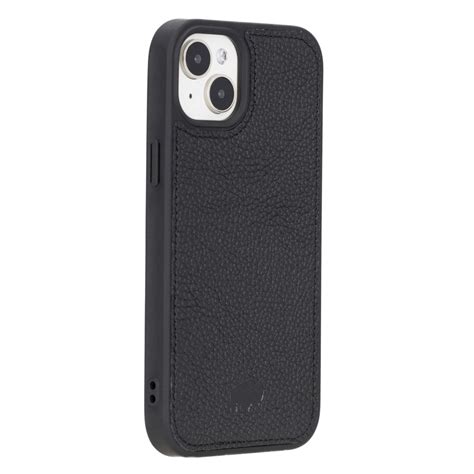 Modern York Magsafe Leather Case For Iphone 15 Plus In Pebble Black Drop Protection