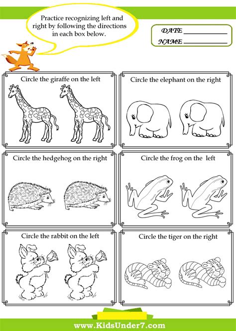 Left Right Worksheet Left Right Worksheets Preview