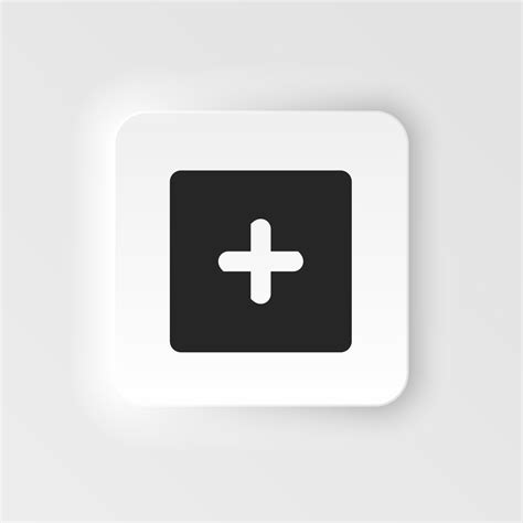 Add Box Neumorphic Style Vector Icon Simple Element Illustration From