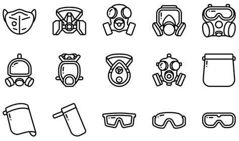 Set Of Vector Icons Related To Protective Face Mask Contains Such