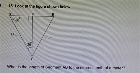 Solved Look At The Figure Shown Below What Is The Length Of Segment AB To The Nearest