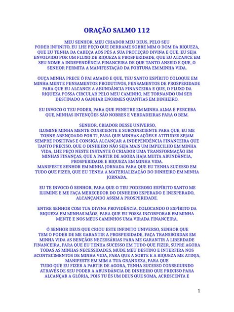Oração Salmo 112 Pdf