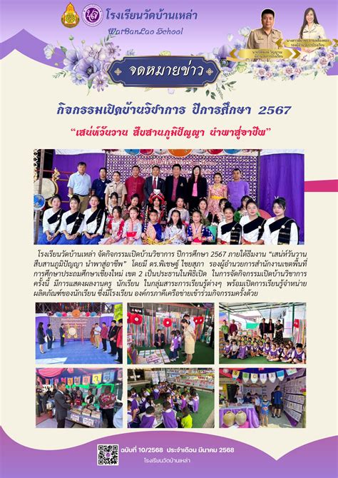 เปิดบ้านวิชาการโรงเรียนวัดบ โรงเรียนวัดบ้านเหล่า สพป ชม 2 Facebook