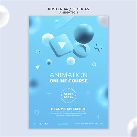 Free Psd Animation Class Poster Template Баннер