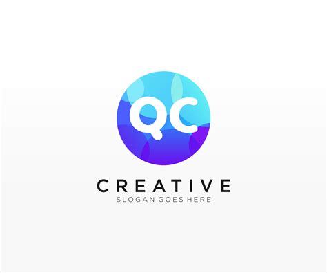 QC Initial Logo With Colorful Circle Template Vector Vector Art At Vecteezy