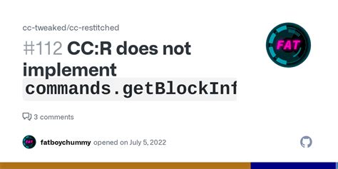 CC R Does Not Implement Commands GetBlockInfos Issue 112 Cc