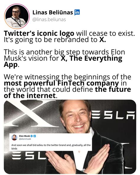 Linas Beliūnas On Linkedin Elon Musk Just Killed The Blue Bird