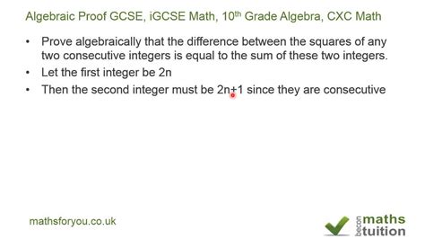 Algebraic Proofs Gcse Maths
