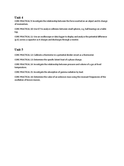 Core Practicals In Unit 4 And 5 Pdf