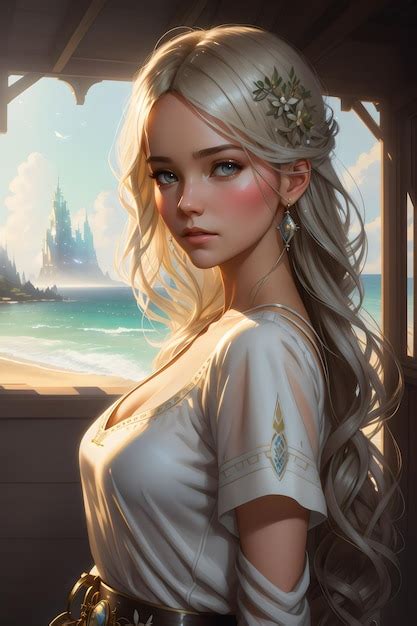 Premium Photo Photo Of Beautiful Girl Wear White Shirt On The Beach