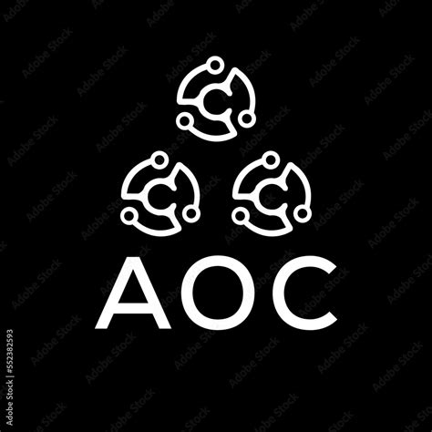 Aoc Letter Logo Aoc Best Black Background Vector Image Aoc Monogram