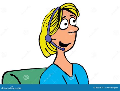 Smiling Customer Service Rep Stock Illustration Illustration Of