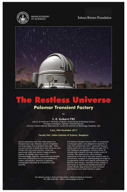 Public Lecture The Restless Universe Palomar Transient Factory Pdf