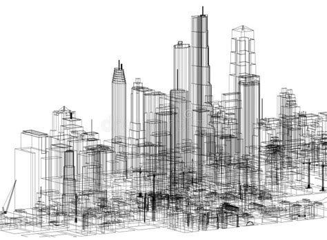 City Concept Architect Blueprint Isolated Stock Illustration