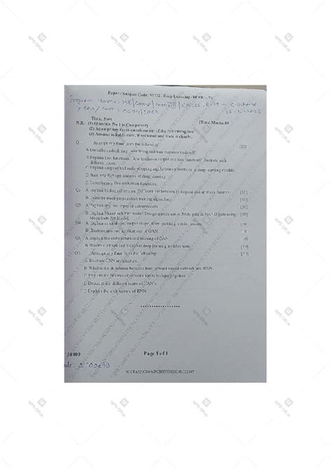 Dl 2023 Dec QP DL Deep Learning Studocu