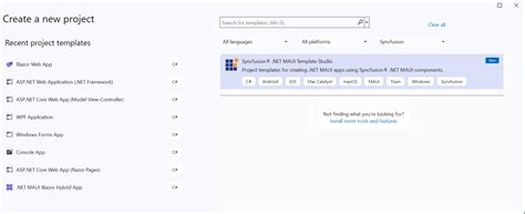 Template Studio In NET MAUI Syncfusion