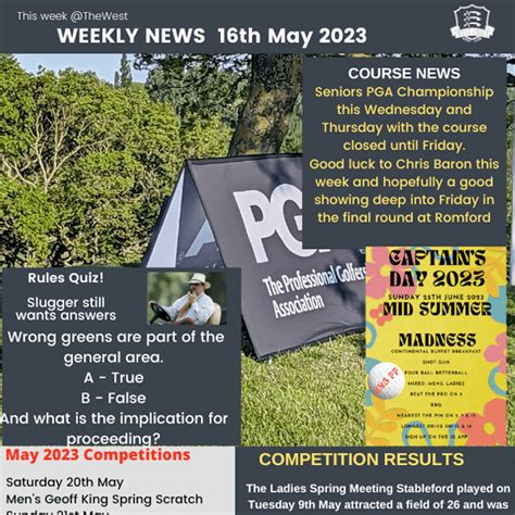16th May Newsletter West Essex Golf Club