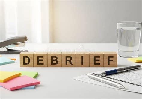 Debrief Concept Meeting Review After Action Analysis Wooden Blocks