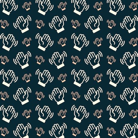 Premium Vector Wave Hand Icon Luxury Blue Repeating Pattern Beautiful