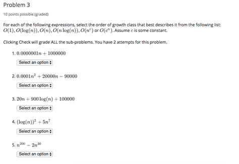 Solved Problem Points Possible Graded For Each Of The Chegg
