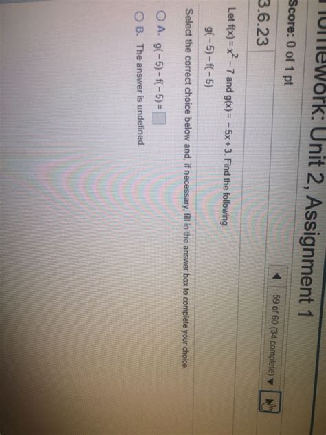 Solved Work Unit 2 Assignment 1 Score 0 Of 1 Pt 59 Of 60