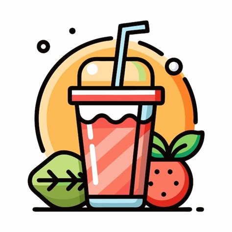 Batido De Frutas Vector Premium Generado Con Ia