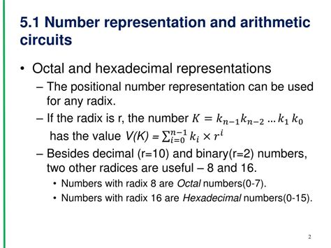 ppt chapter 5 number representation and arithmetic circuits