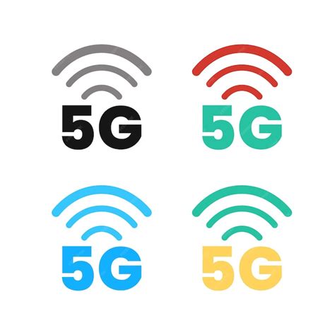 5g 기호 고속 와이파이 또는 무선 네트워크 로고 모바일 인터넷 기술 벡터 일러스트 레이 션의 상징 프리미엄 벡터