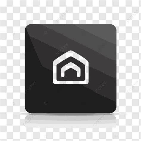 집 아이콘이 있는 검은 사각형 아이콘 벡터 흰색 바탕에 인터넷 웹의 단순한 검은색 아이콘 그림자 없음 작은 프레임 중앙