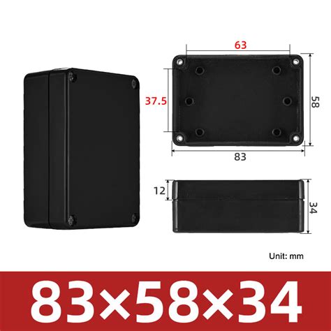 Badu Bg Черна водоустойчива Abs пластмасова кутия за проекти Корпус за