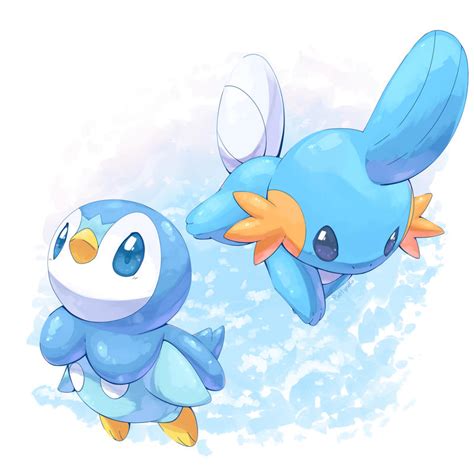 Piplup And Mudkip By Plattyneko On Deviantart